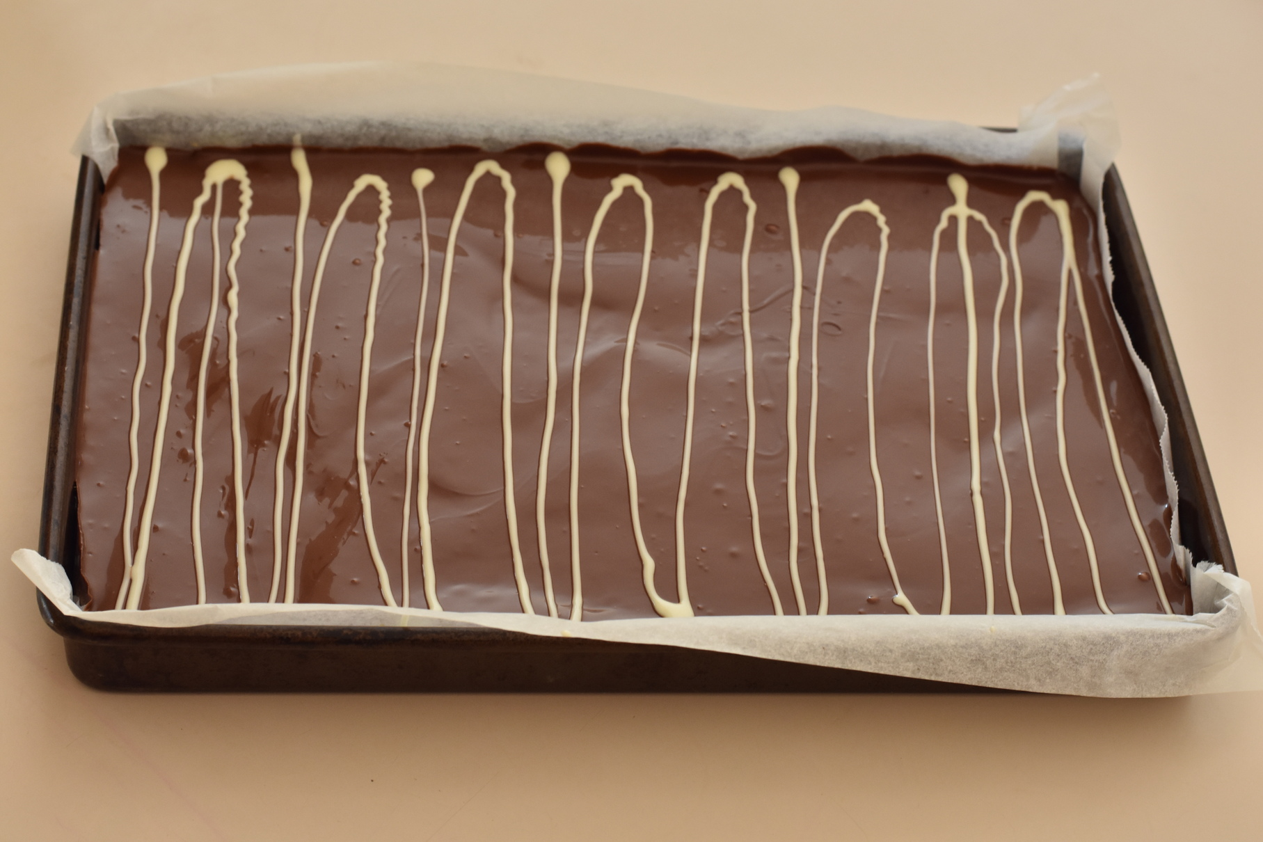 Caramel Slice with Marbled Chocolate Topping - Baking Envy