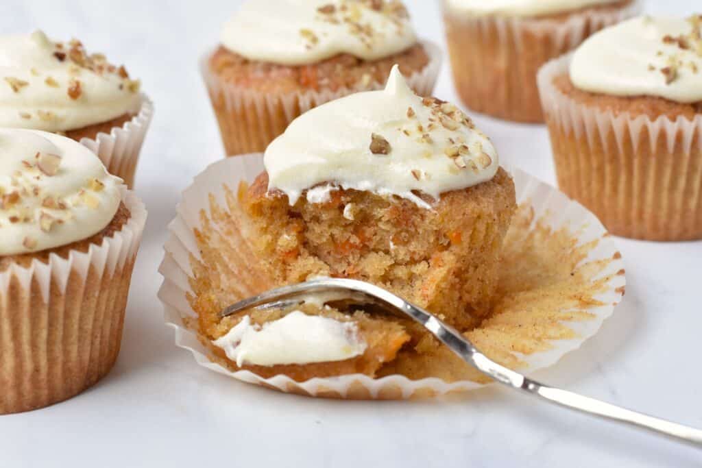 Carrot Cupcakes with Cream Cheese Frosting - Baking Envy